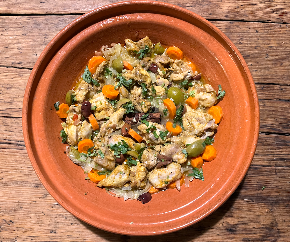chicken, olive and lemon tagine + okra salad – michelle picker cooks
